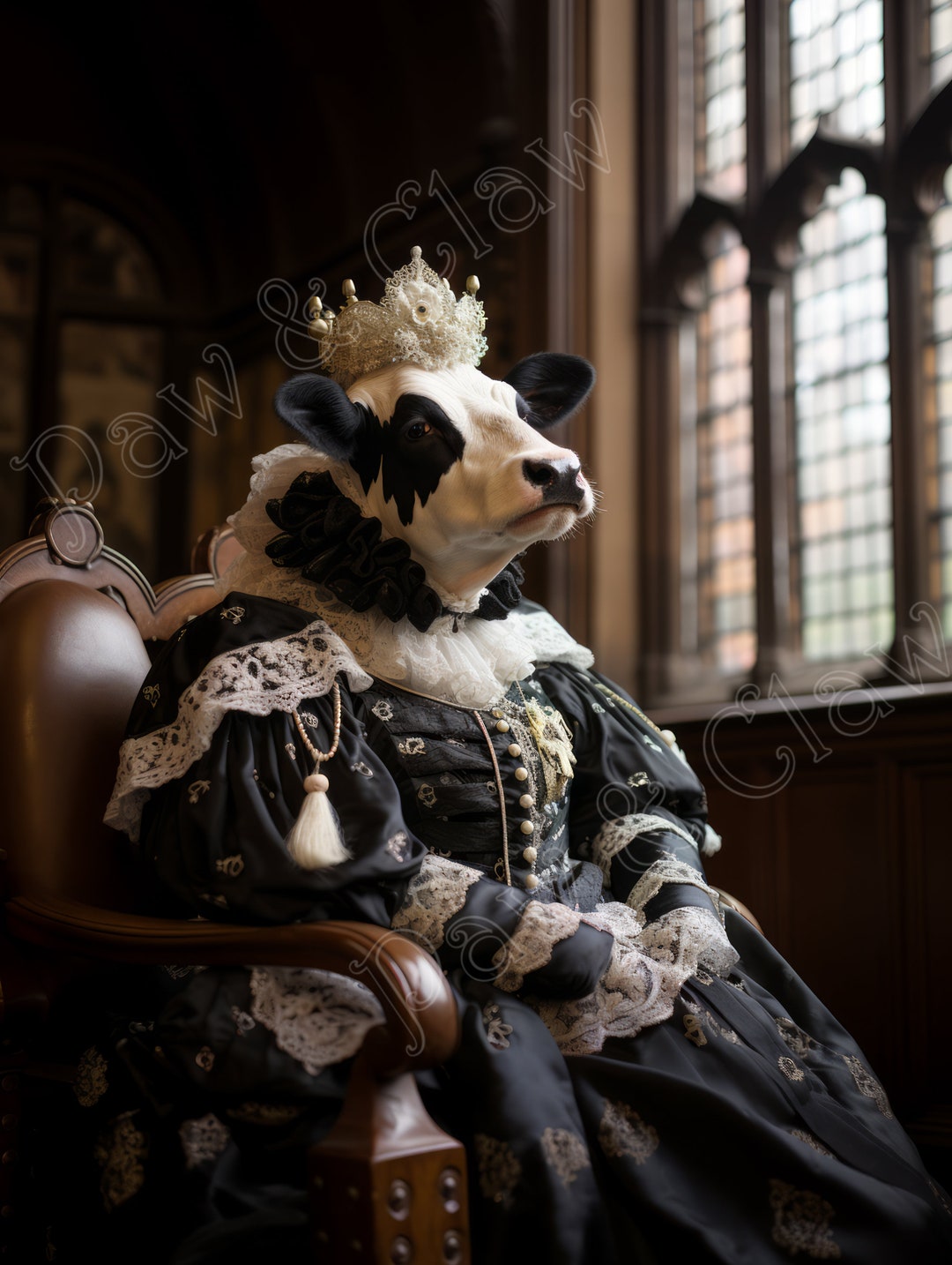 Madam Cow, Victorian Style Costume. Vintage Art, Digital Download ...