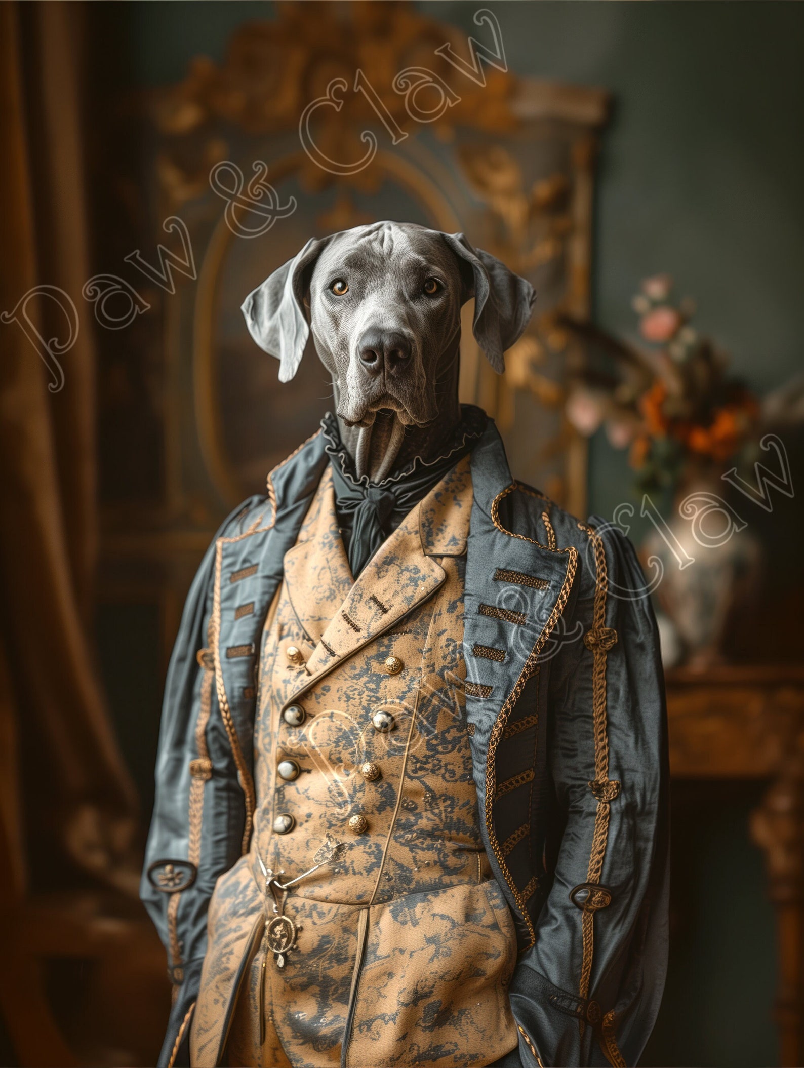 The Great Dane Vintage Victorian Dog Portrait Instant Download ...