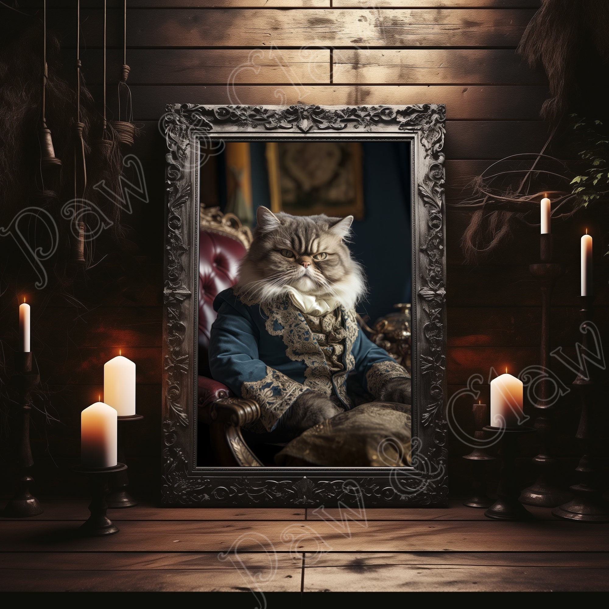 Grumpy Cat in Victorian Vintage Clothes Instant Download Art Wall Decor ...