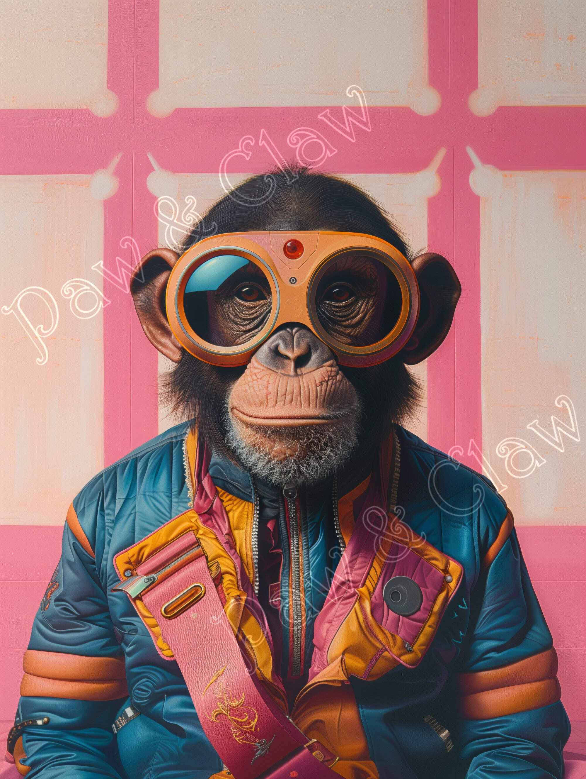 Funky Chimp in Cool Glasses Digital Download Home Wall Decor Art ...