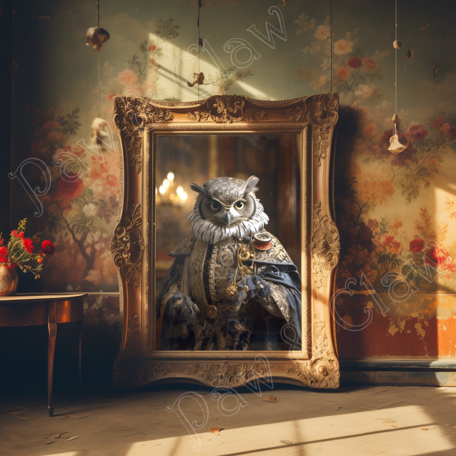 Mr Owl in Regency Style Clothing Vintage Art Print Instant Download Victorian Wall Decor Animal ...