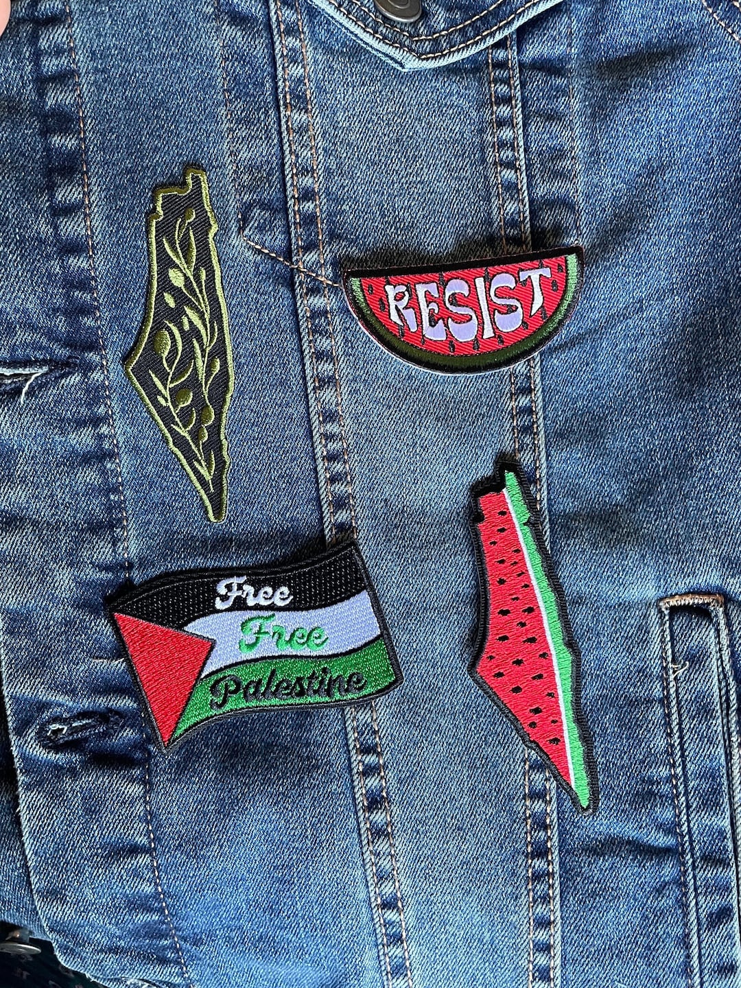 Palestine Iron on Patch Embroidered Patch Free Palestine Map of Falastin Clothing Accessory ...