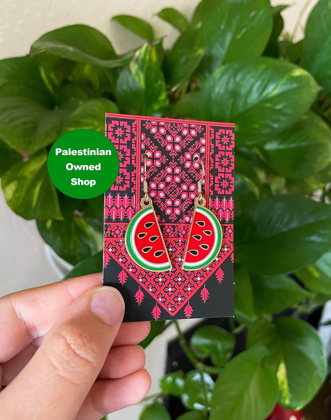 Palestine Watermelon Earrings With 14k Gold Plated Hooks Palestine ...