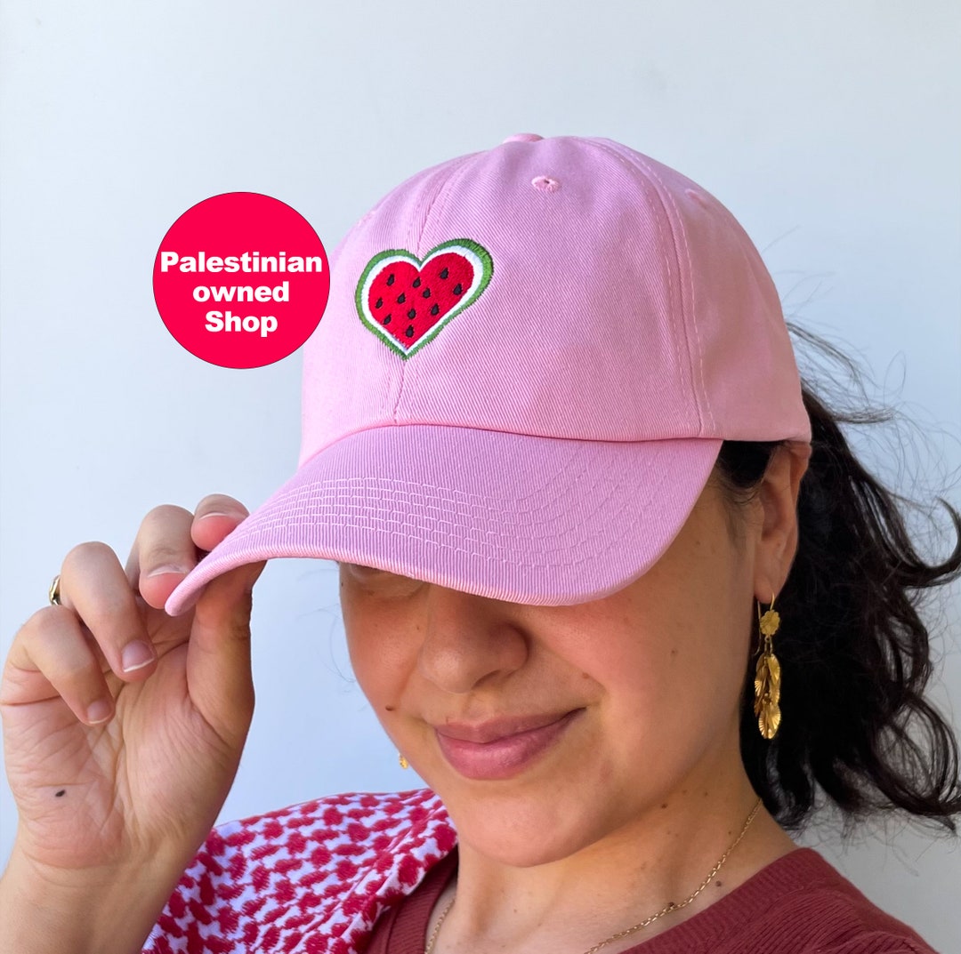 Watermelon Heart Baseball Cap Palestinian Watermelon Hat in Pink ...