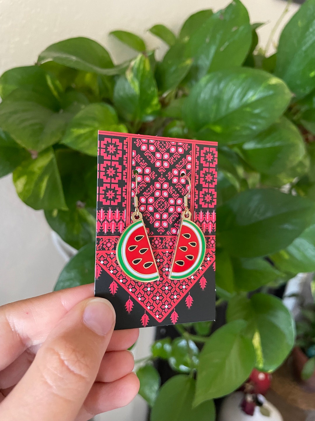 Palestine Watermelon Earrings With 14k Gold Plated Hooks Palestine ...
