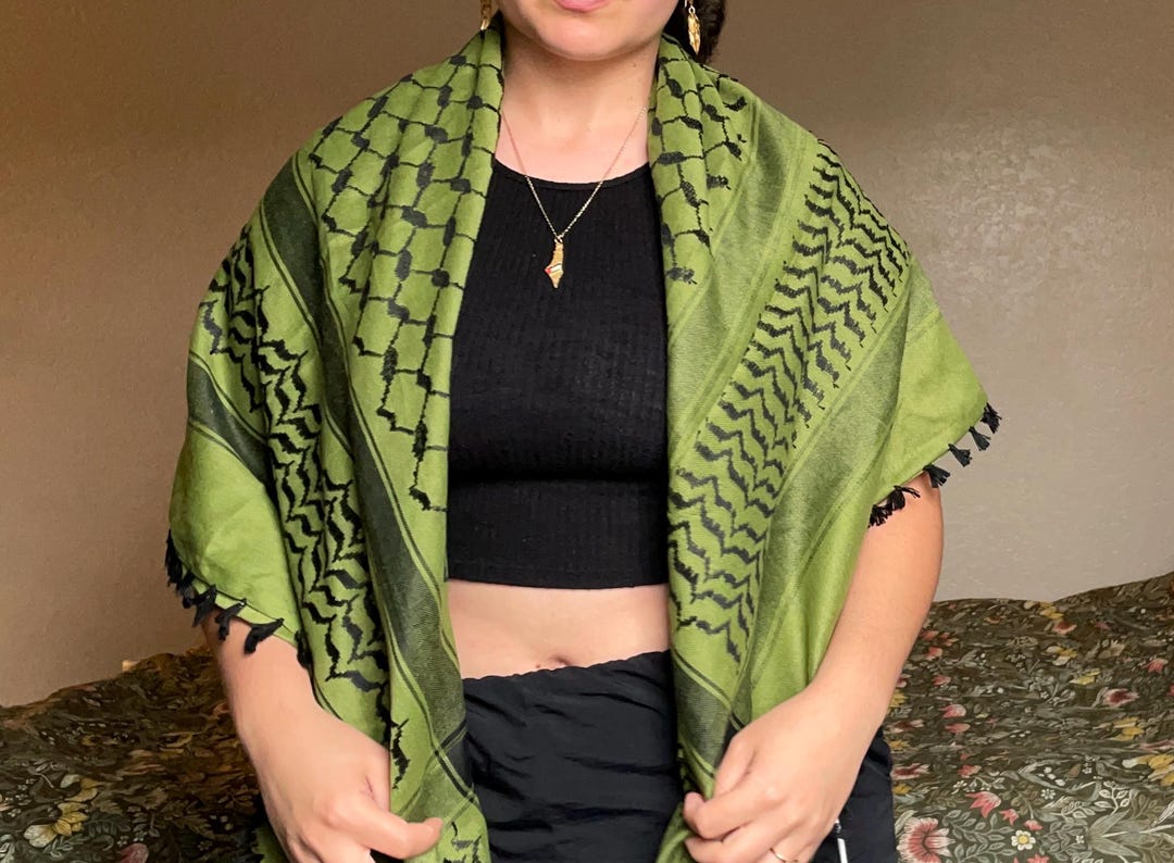 Beautiful Olive Green Kuffiyah Scarf Unique Color Kuffiyah Made in ...