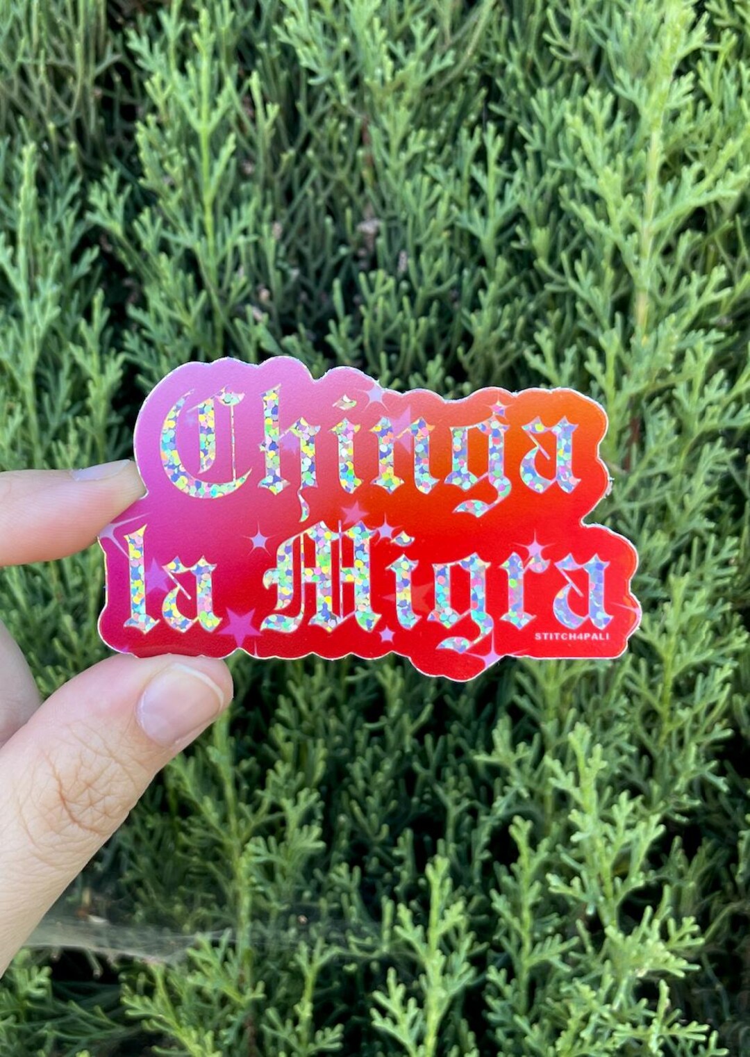 Chinga La Migra Glitter Sticker Waterproof and Weatherproof Abolish ICE ...
