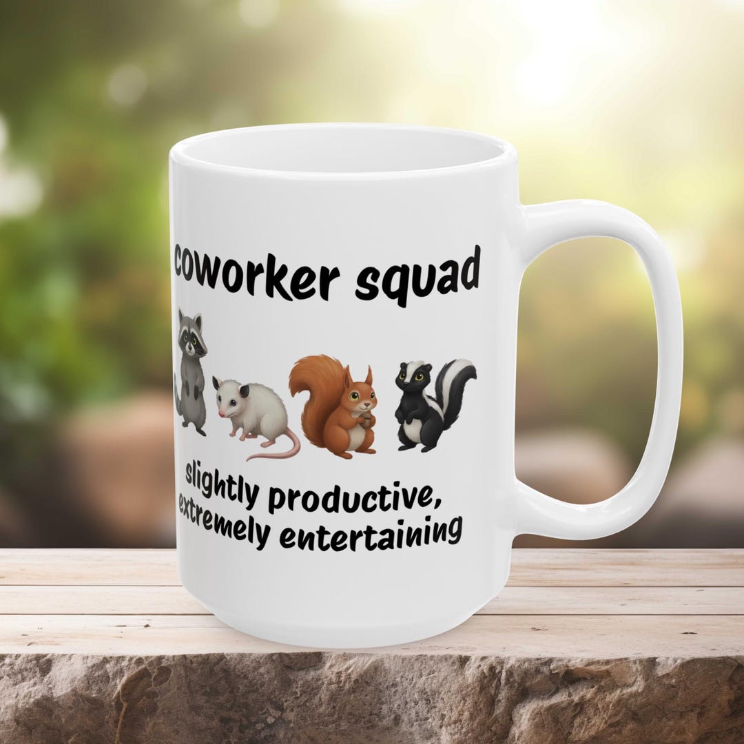 Coworker Squad Ceramic Mug, Crazy Animal Mug, Work Bestie Gift, Funny ...