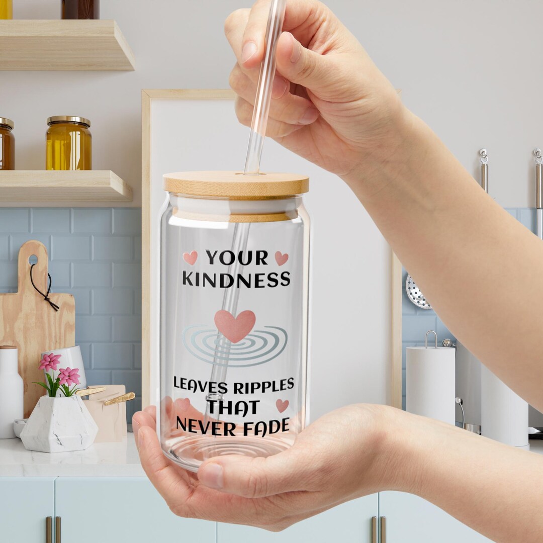 Inspirational Glass Can, Kindness Ripples, Friend Gift - Etsy