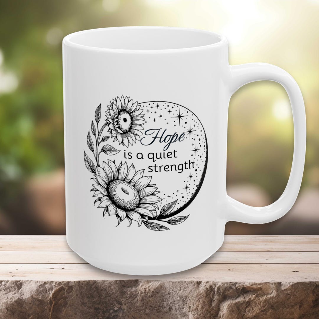 Hope is a Quiet Strength Mug, Positive Vibes Ceramic Mug, Mugs With ...