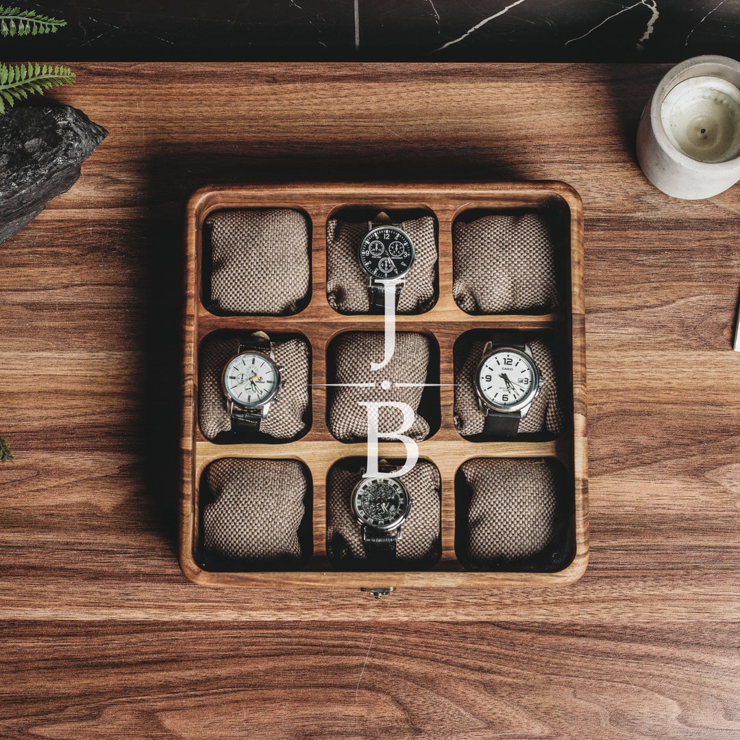 Wooden Watch Box, Engraved Watch Case, Engraved Watch Box, Modern Watch ...