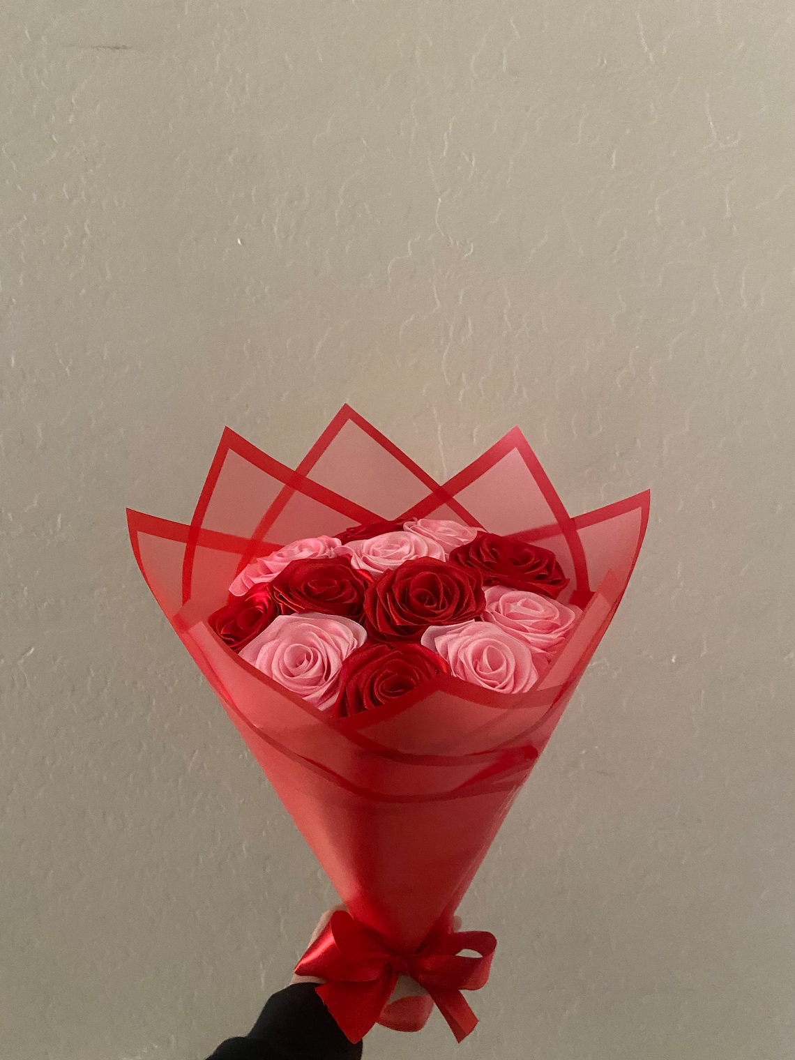 Ribbon Rose Bouquet, Eternal Bouquet, Ramo Buchon, Forever Flower, Fake Flowers, Floral ...
