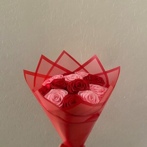 Ribbon Rose Bouquet, Eternal Bouquet, Ramo Buchon, Forever Flower, Fake Flowers, Floral ...