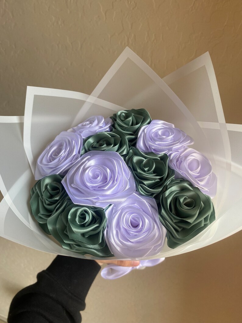 Eternal Bouquet, Ribbon Rose Bouquet, Ramo Buchon, Forever Flower ...