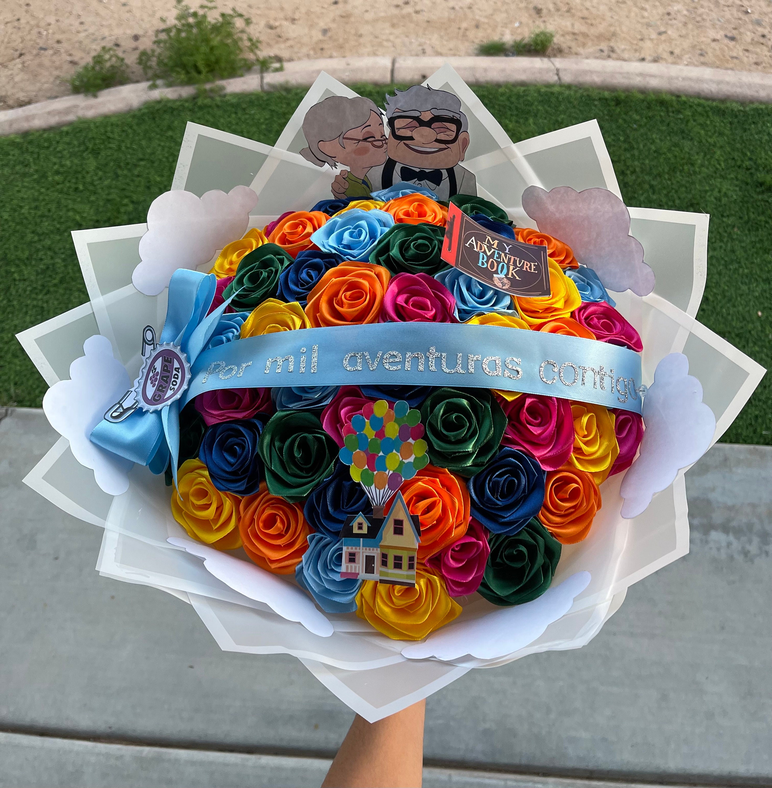 Ribbon Rose Bouquet, Eternal Bouquet, Ramo Buchon, Forever Flower ...