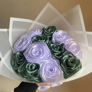 Ribbon Rose Bouquet, Eternal Bouquet, Ramo Buchon, Forever Flowers, Forever Rose, Eternal ...