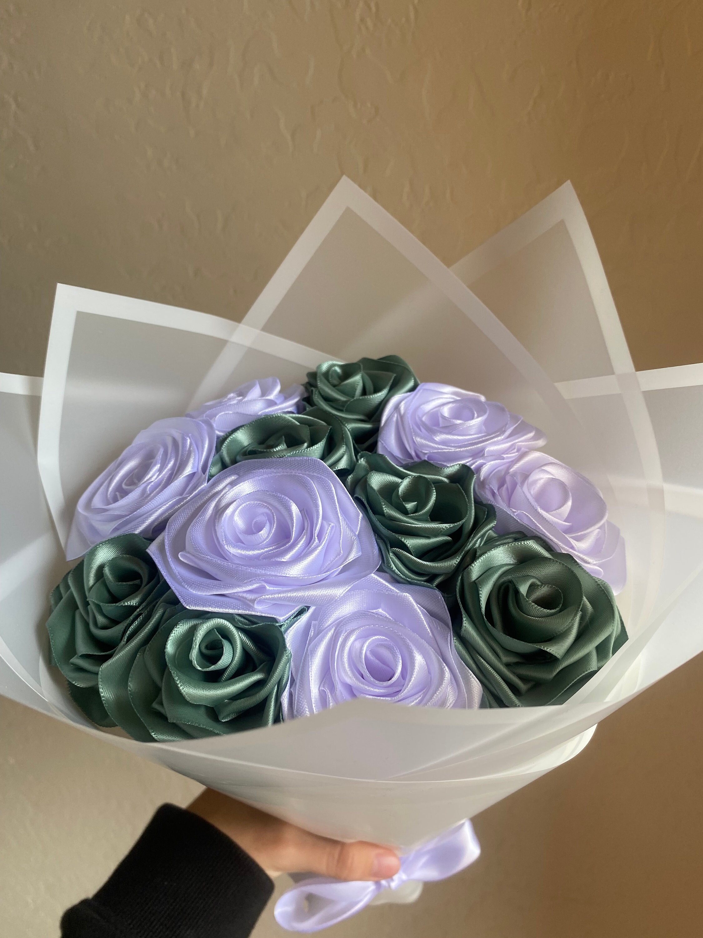 Ribbon Rose Bouquet, Eternal Bouquet, Ramo Buchon, Forever Flowers ...