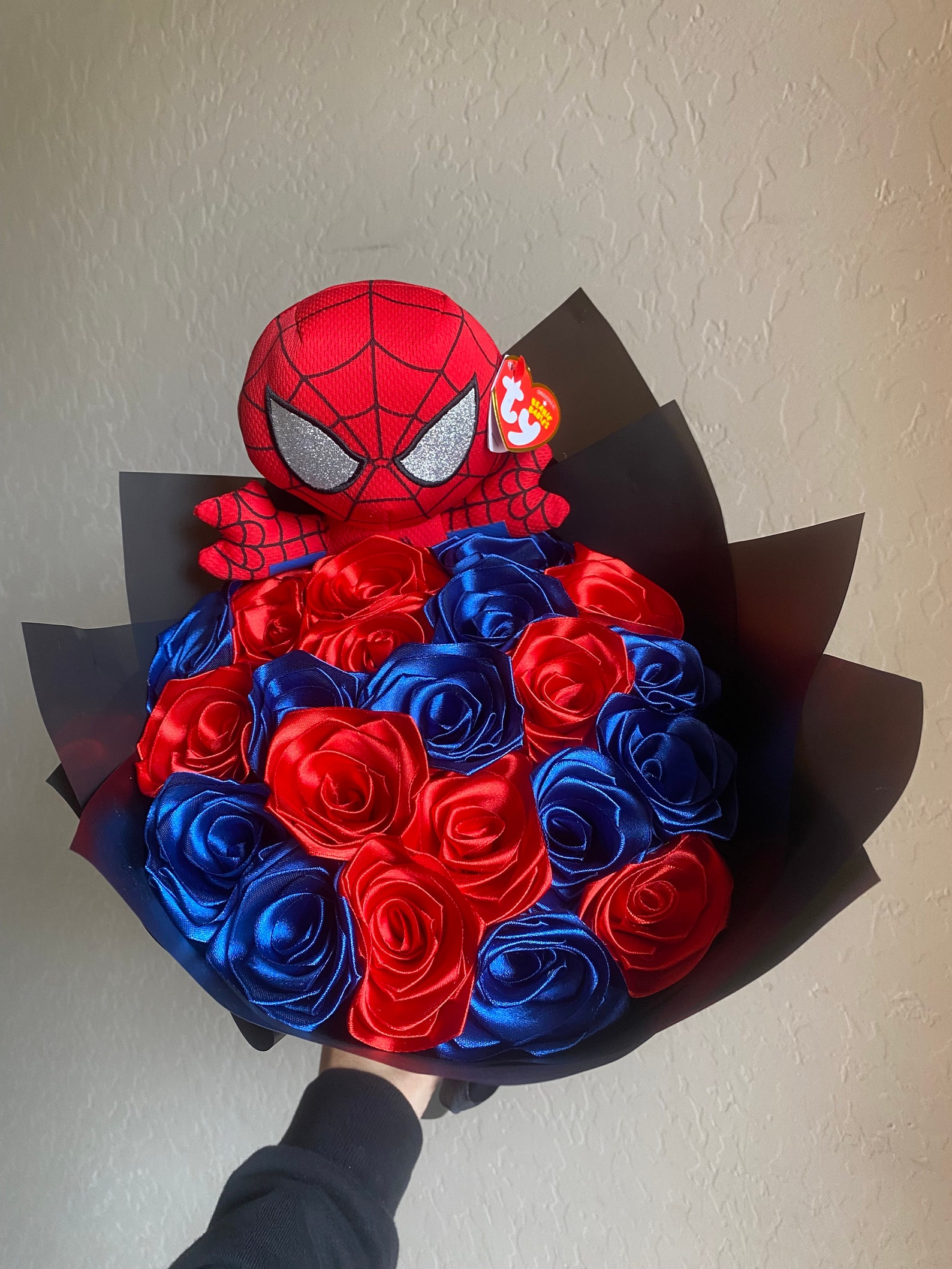 Spiderman Bouquet, Boyfriend Flowers, Ribbon Rose Bouquet, Eternal ...