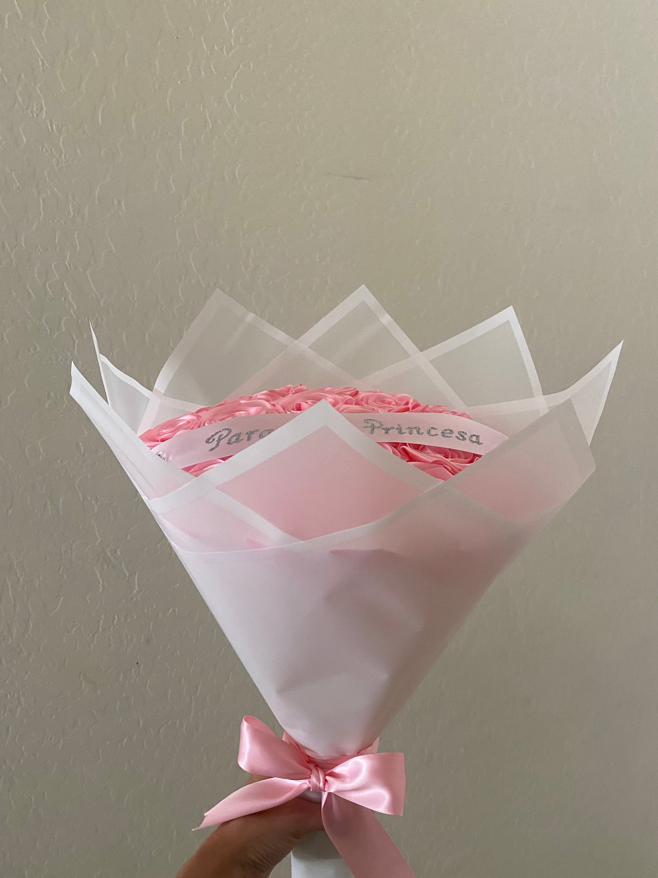 Eternal Bouquet, Ramo Buchon, Forever Flowers, Ribbon Rose Bouquet ...