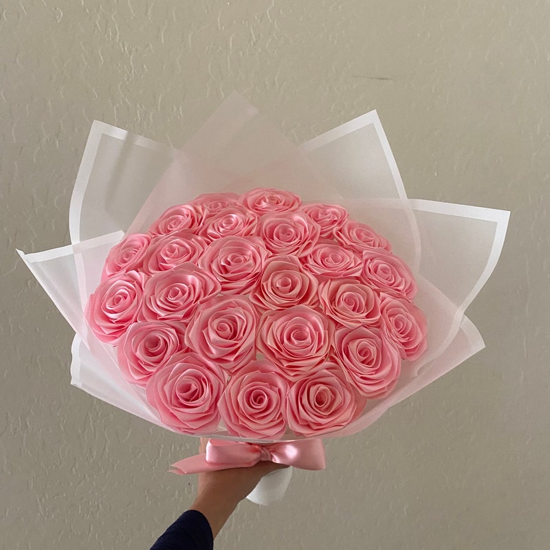 Ribbon Rose Bouquet - Etsy