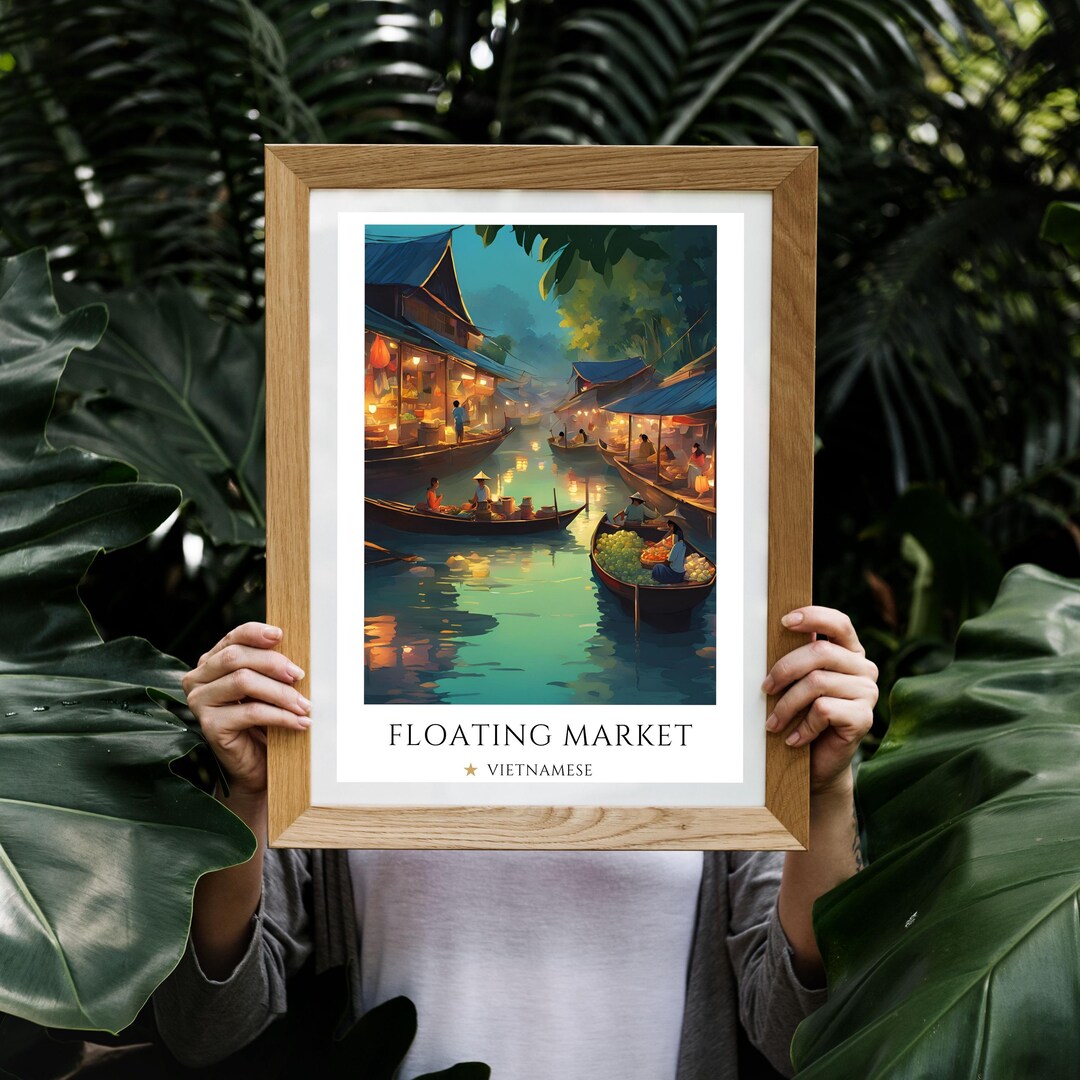 Vietnamese Floating Market Poster Print, Floating Market Photo Wall Art ...