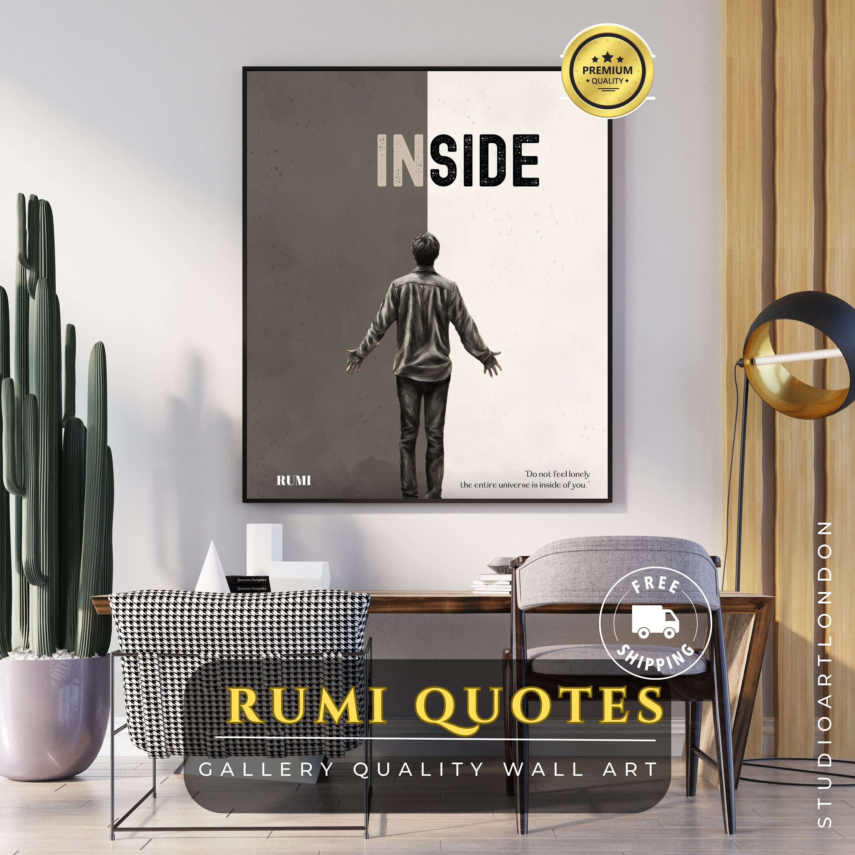 Inside Rumi Poem Quotes Poster Print Art, Universe is Inside of You ...