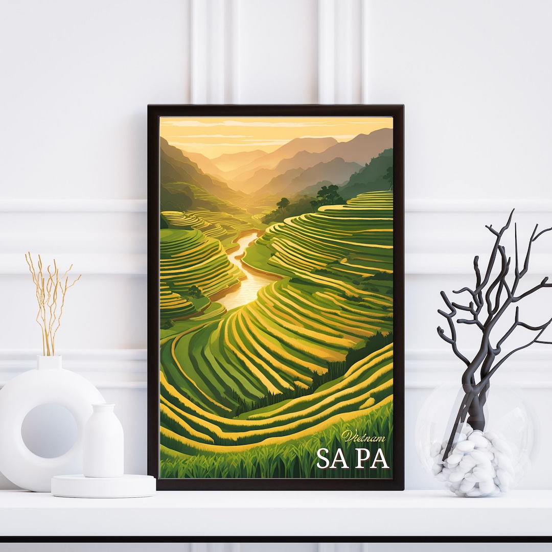 Sa Pa City Poster, Sapa Travel Print Art, Vietnam Travel Gift ...