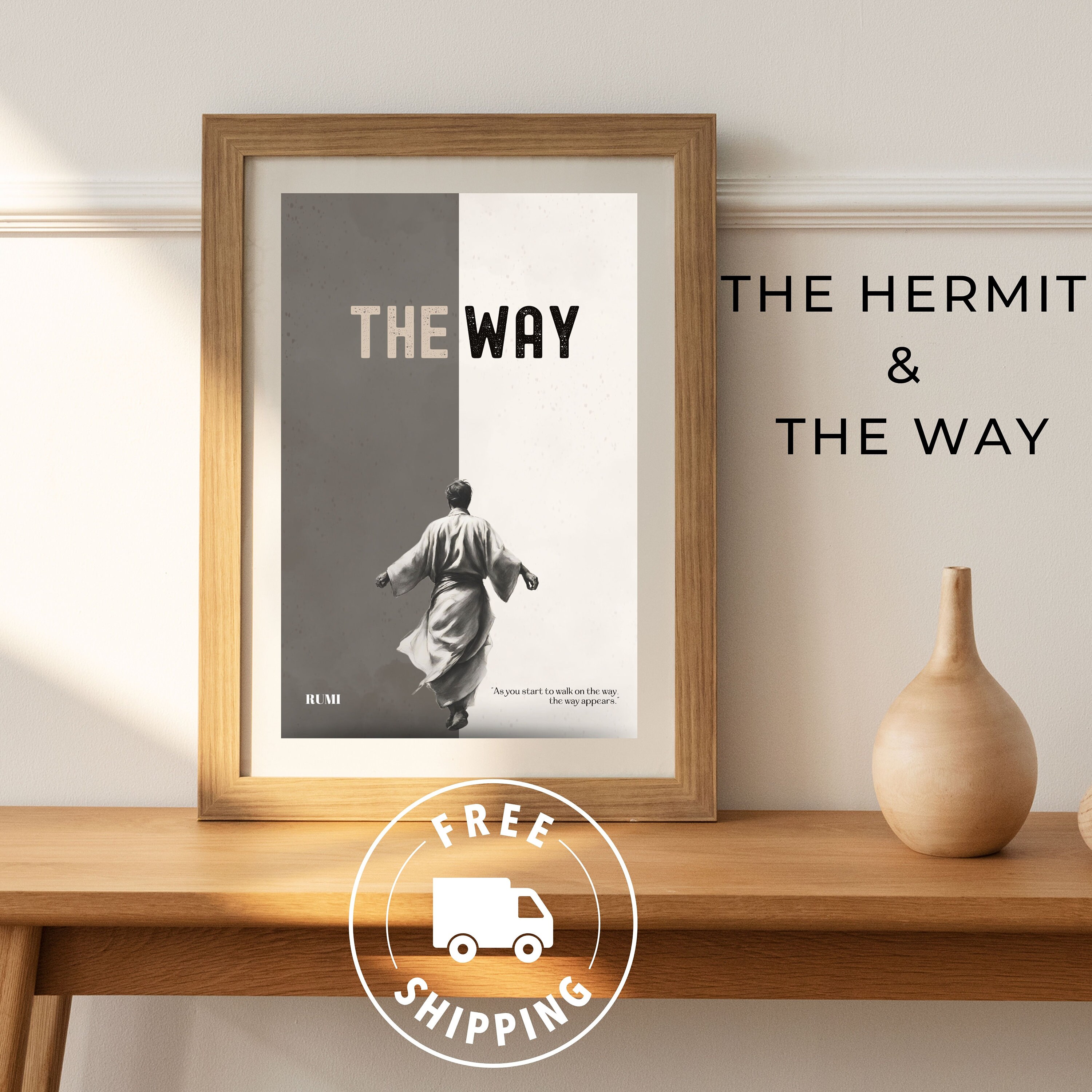 The Hermit and the Way Poster, Rumi Quotes Poster Print, Hermit Wall ...