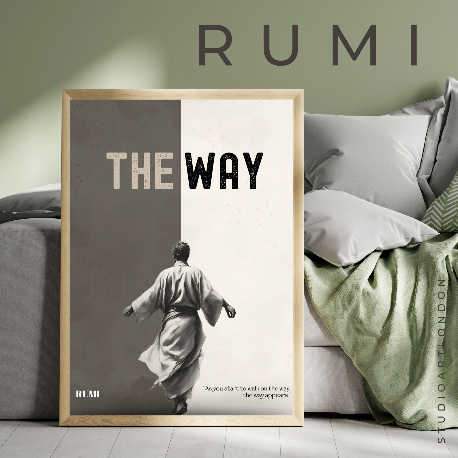 The Hermit and the Way Poster, Rumi Quotes Poster Print, Hermit Wall ...