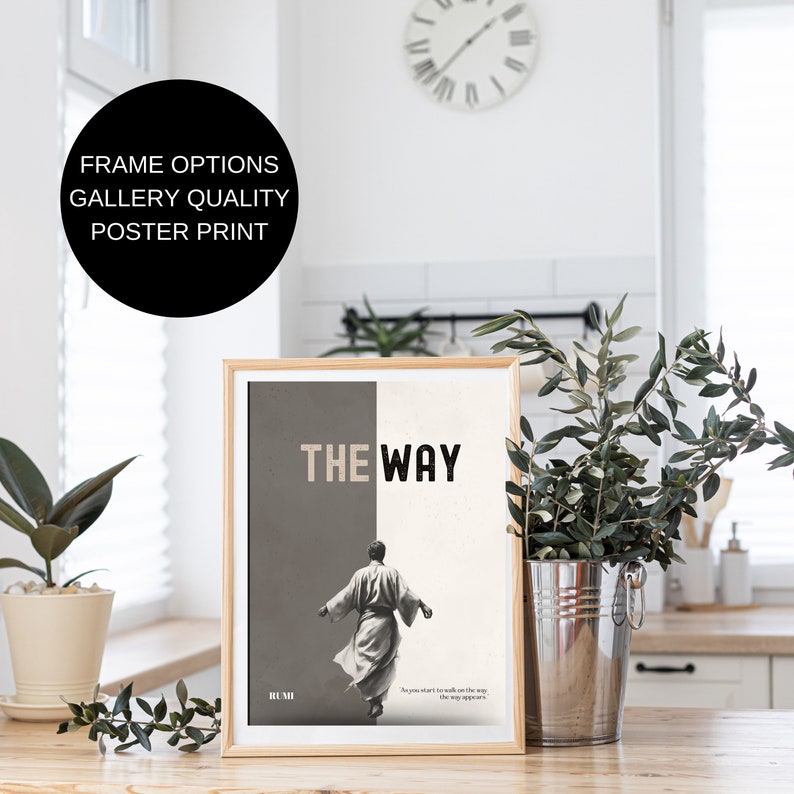 The Hermit and the Way Poster, Rumi Quotes Poster Print, Hermit Wall ...