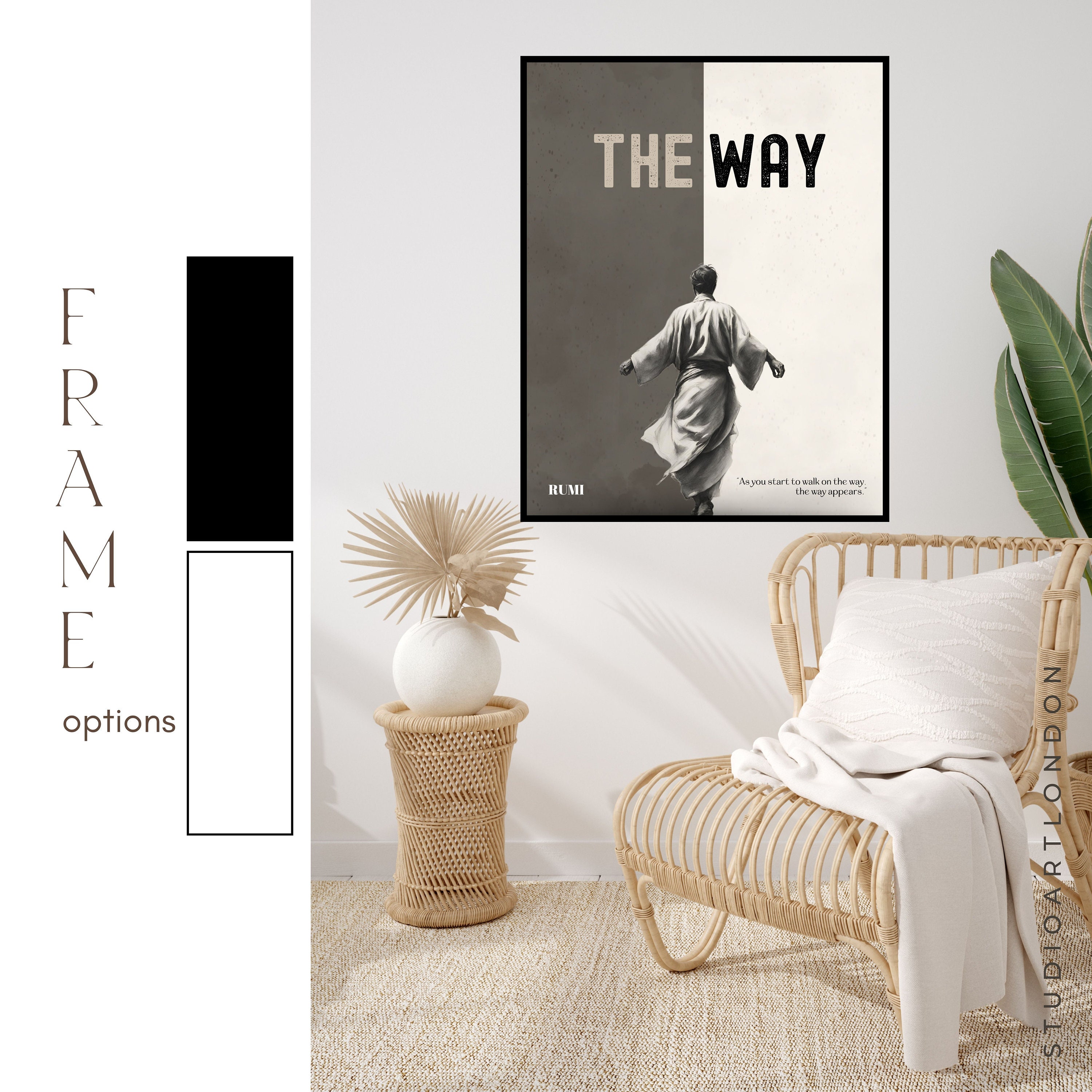 The Hermit and the Way Poster, Rumi Quotes Poster Print, Hermit Wall ...