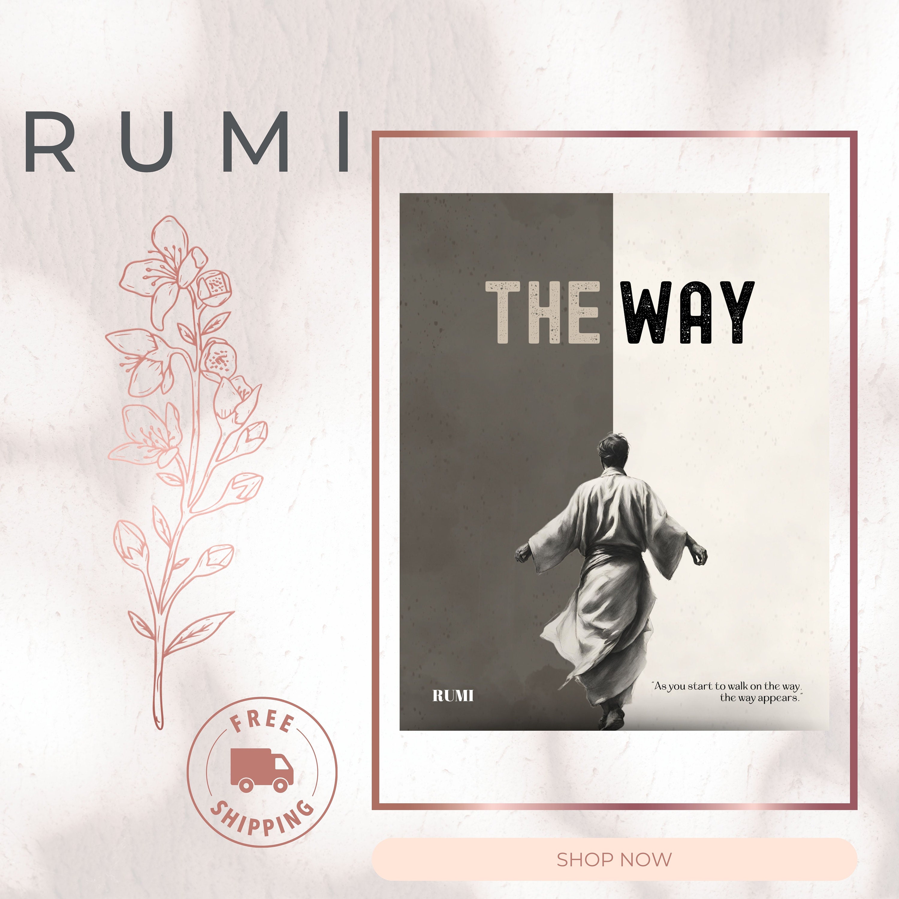 The Hermit and the Way Poster, Rumi Quotes Poster Print, Hermit Wall ...