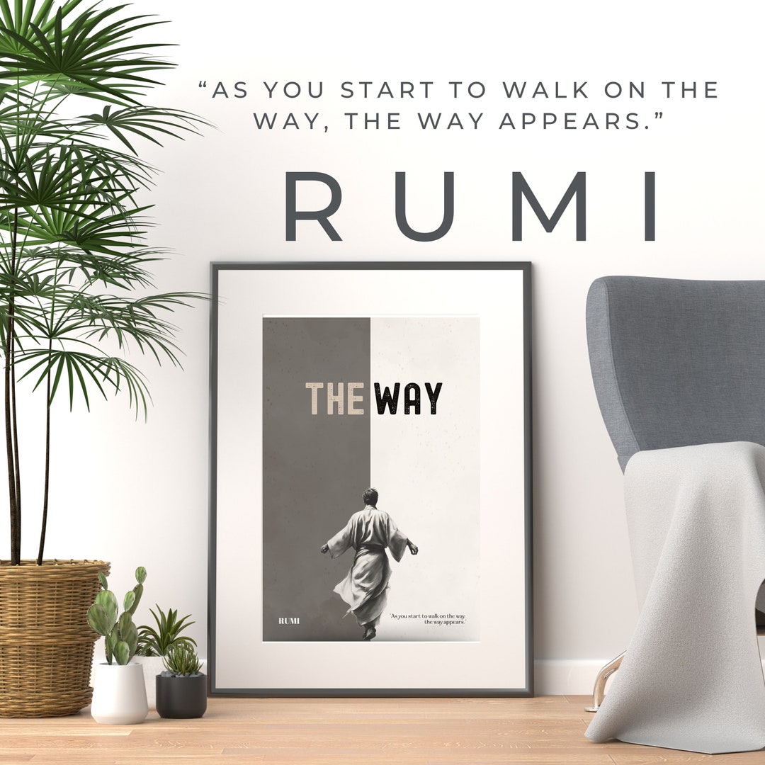 The Hermit and the Way Poster, Rumi Quotes Poster Print, Hermit Wall ...