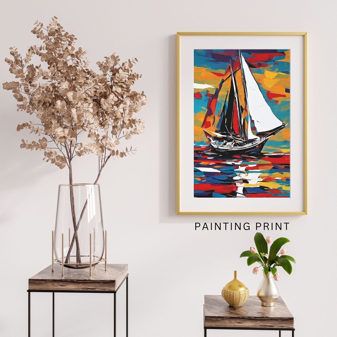 Printable Oil Painting Poster, Sea Life Sailing Poster, Nautical Home ...