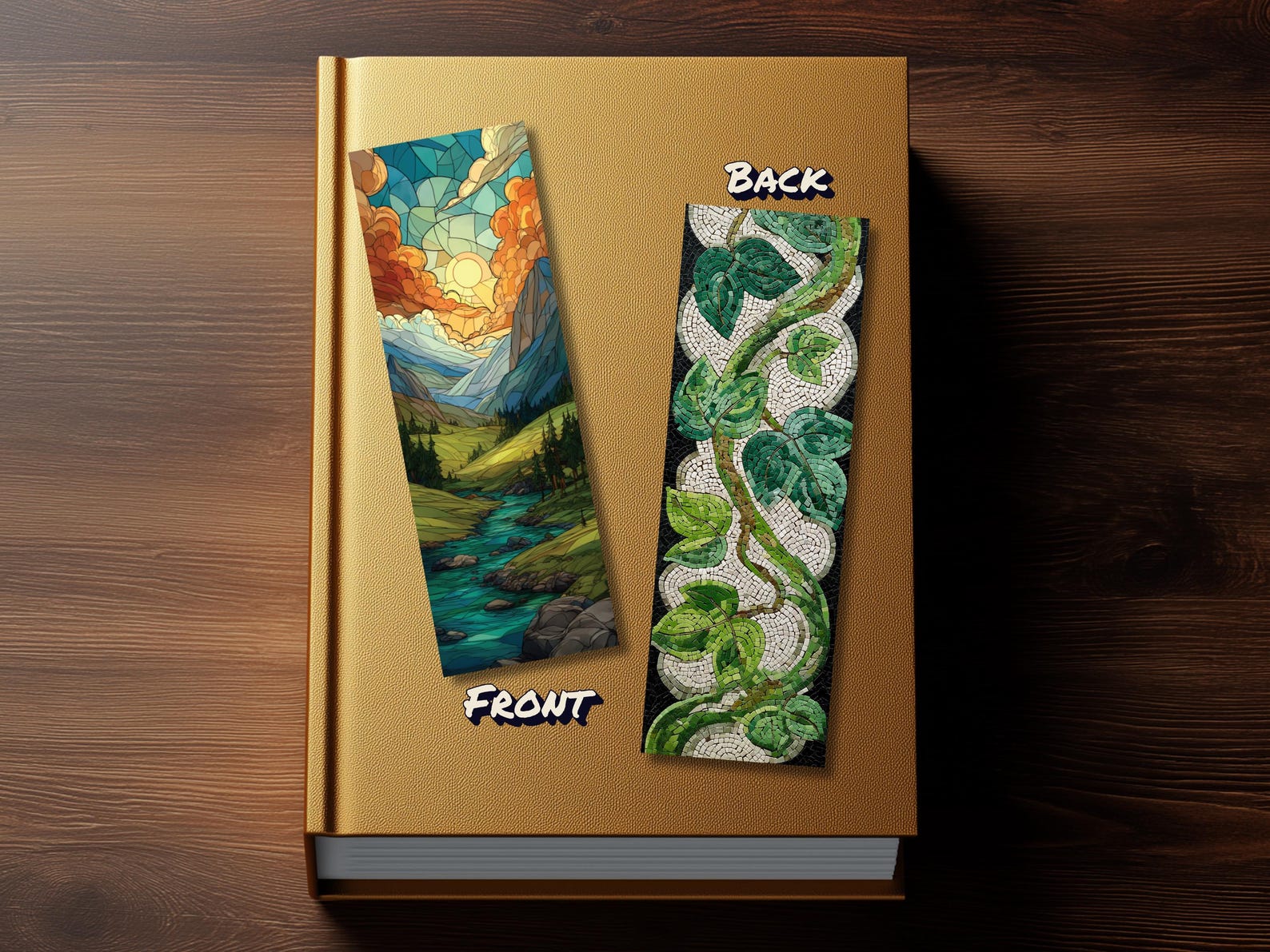 Four Seasons Stained Glass Style Bookmarks: Nature Art Print Set (set ...