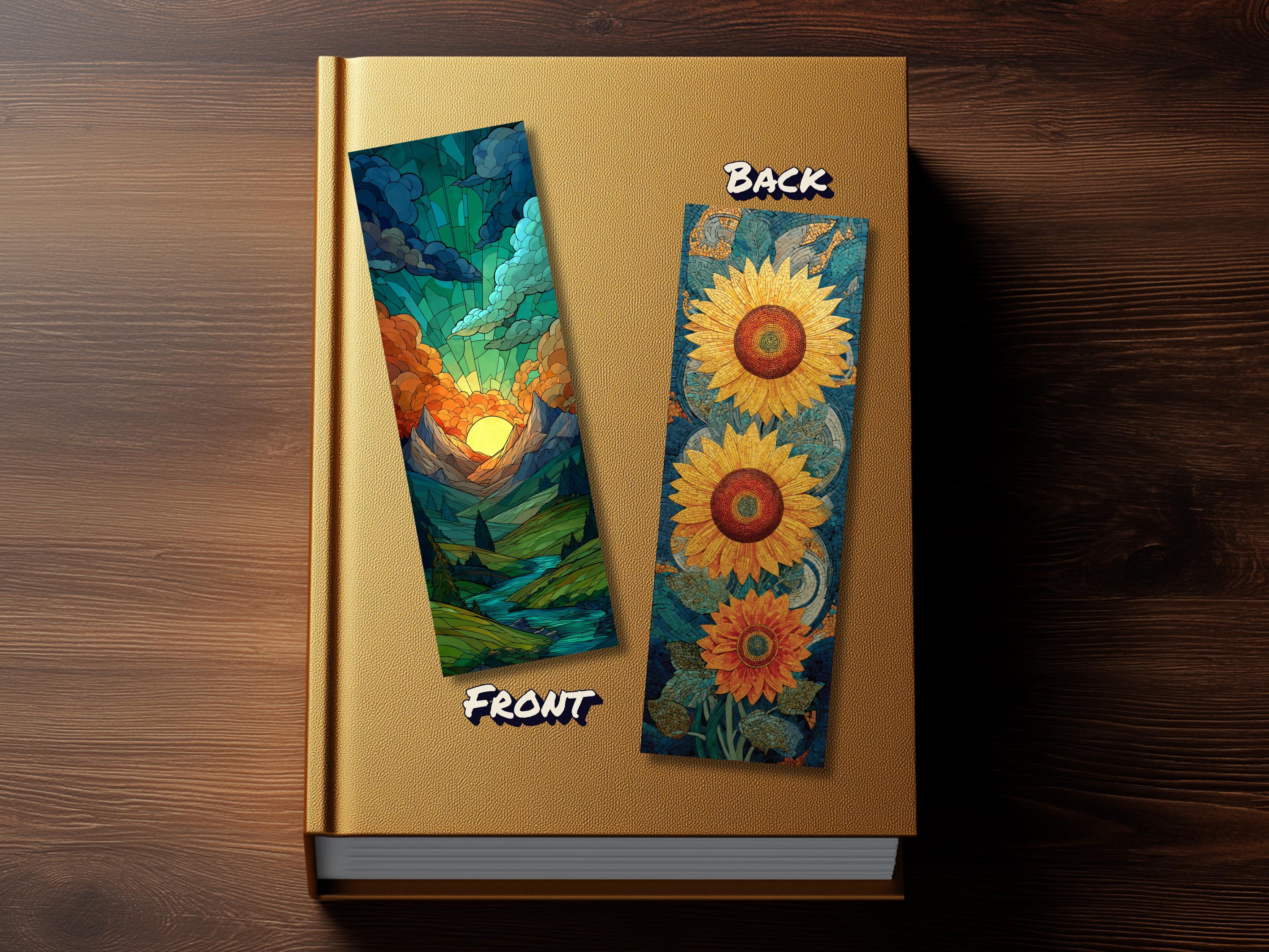 Four Seasons Stained Glass Style Bookmarks: Nature Art Print Set (set ...