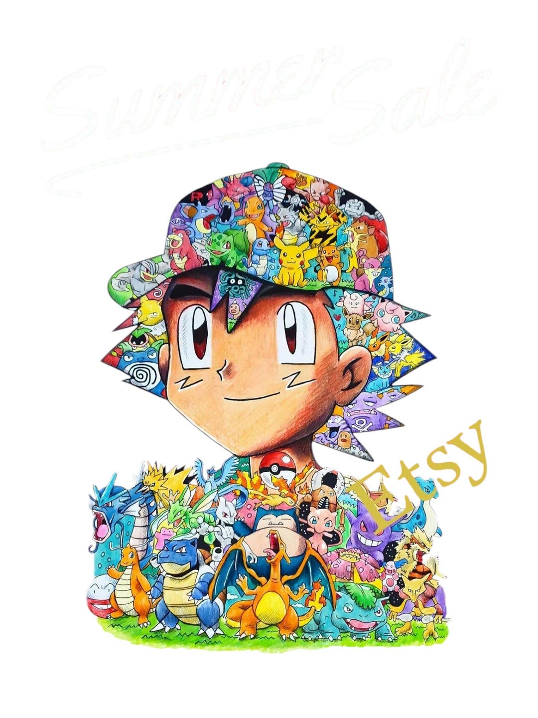 Ash Mash up of Characters/ Pokemon Sublimation Design ,mash up Cartoons ...