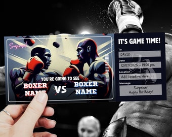 Boxing Ticket Template, Boxing Match Invite, Sports Event Ticket, Boxe ...