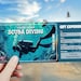Scuba Diving Ticket Template, Water Sport Voucher, Printable Deep Sea ...
