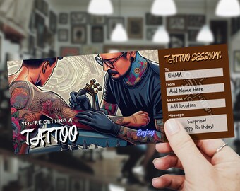 Tattoo Voucher Template, Tattoo Ticket, Ticket Surprise, Tattoo Lover ...