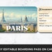 Paris Plane Ticket Template, Boarding Pass Ticket Template, Flight ...