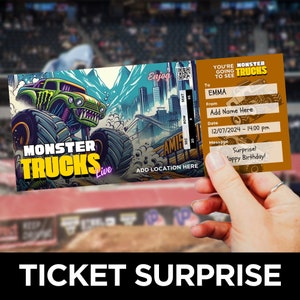 Monster Truck Ticket Template, Monster Truck Show, Monster Truck ...