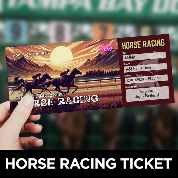 Horse Race Ticket Template - Etsy