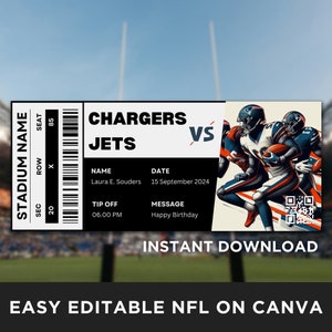 Football Ticket Template, Event Ticket, Football Game Ticket, Sports ...