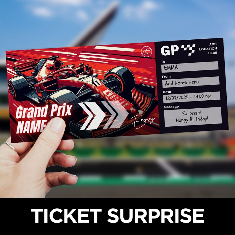 Editable F1 Ticket Template, F1 Grand Prix, Formula One Ticket ...