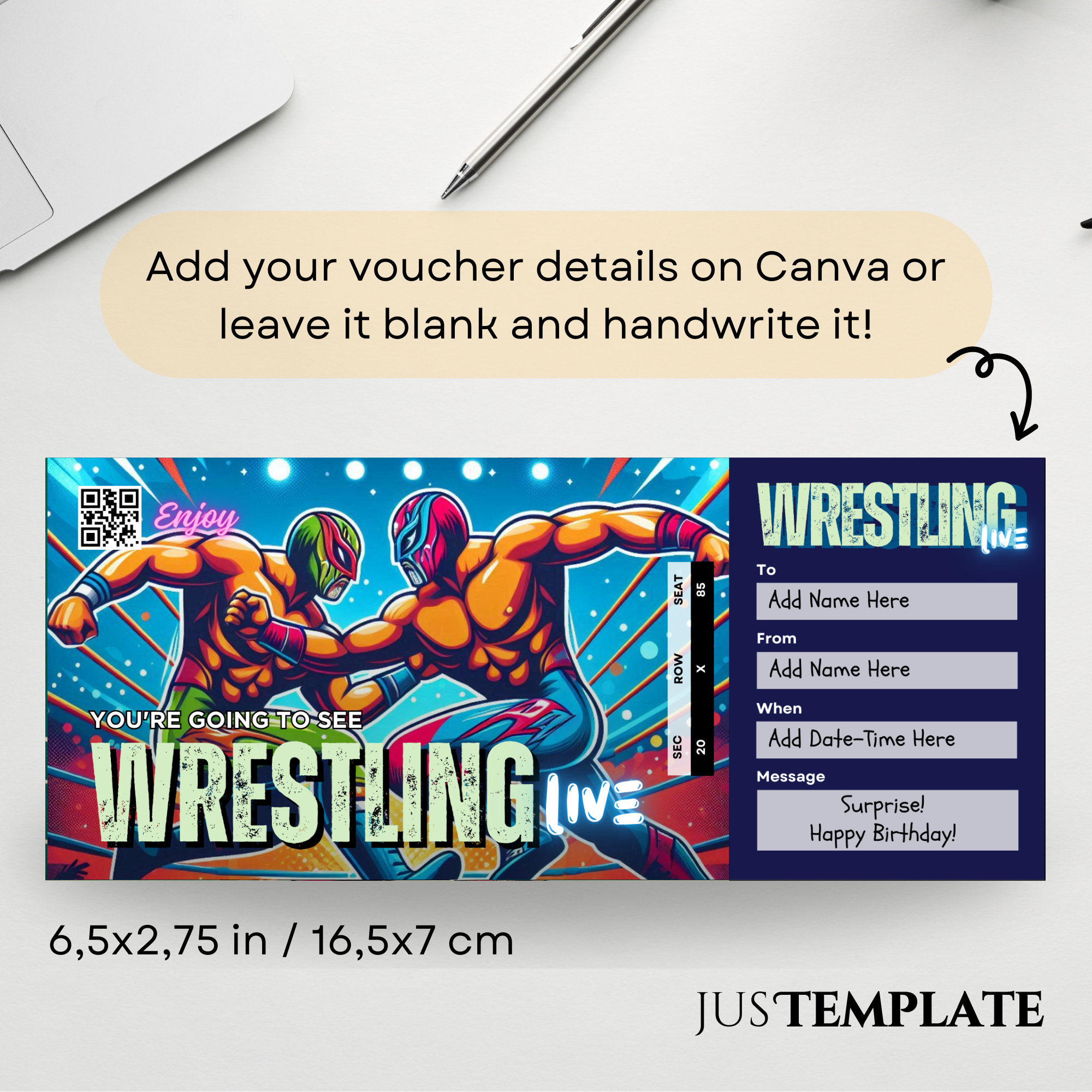 Printable Wrestling Tickets Template, WWE Ticket, Raw Ticket ...