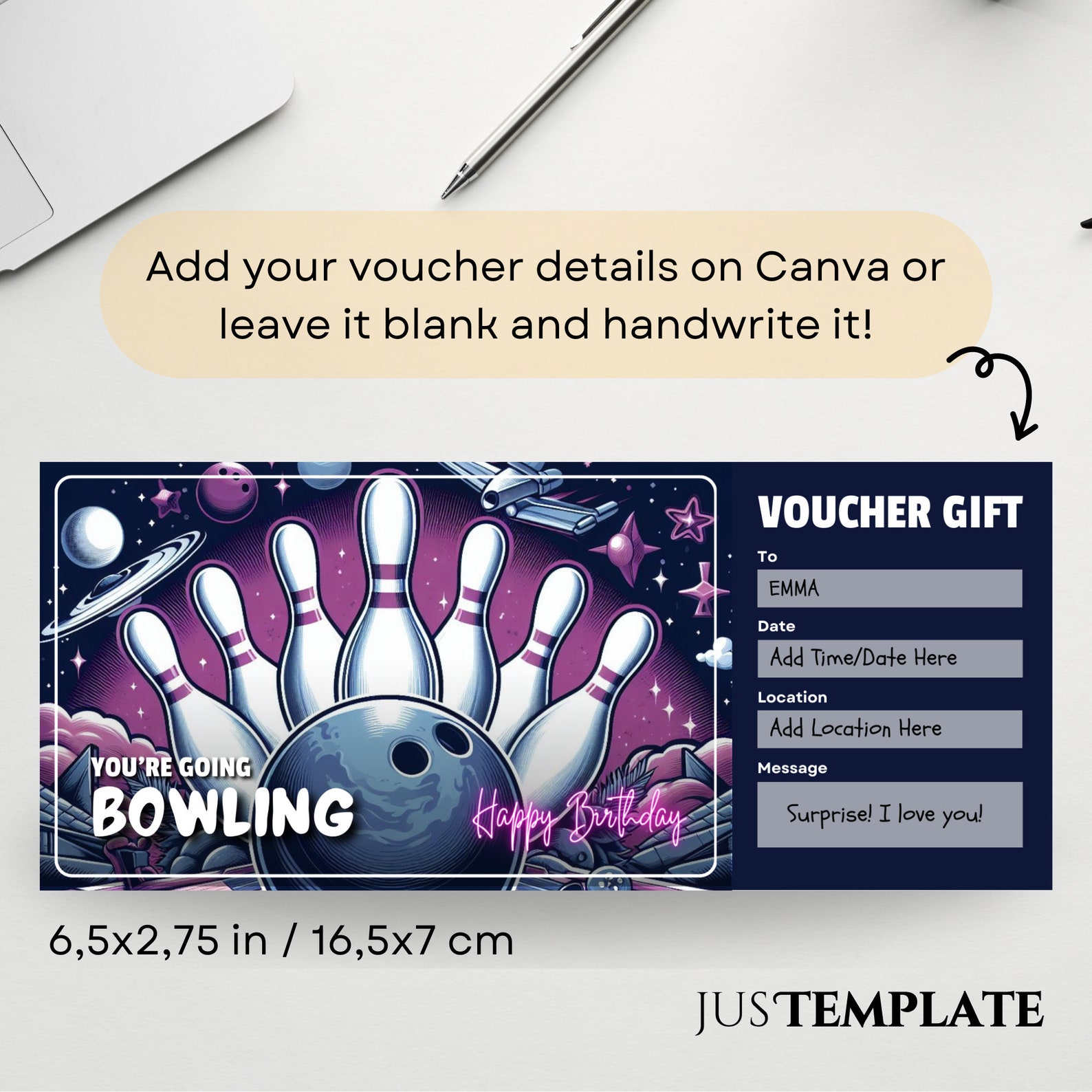 Printable Bowling Ticket, Bowling Birthday Invitation, Bowling Party ...