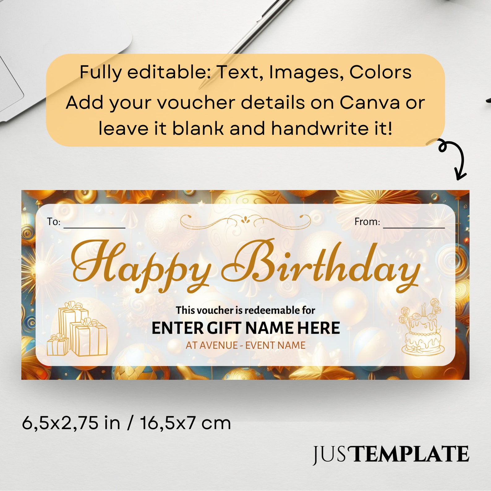 Voucher Gift Certificate Template, Gift Voucher Design, Printable Event ...