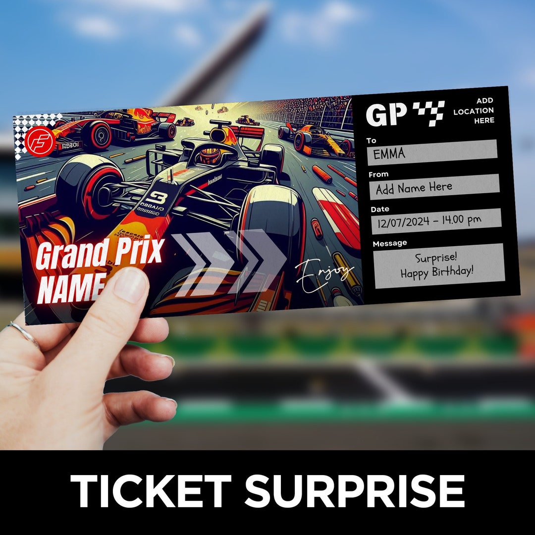 Editable F1 Ticket Template, F1 Grand Prix, Formula One Ticket ...