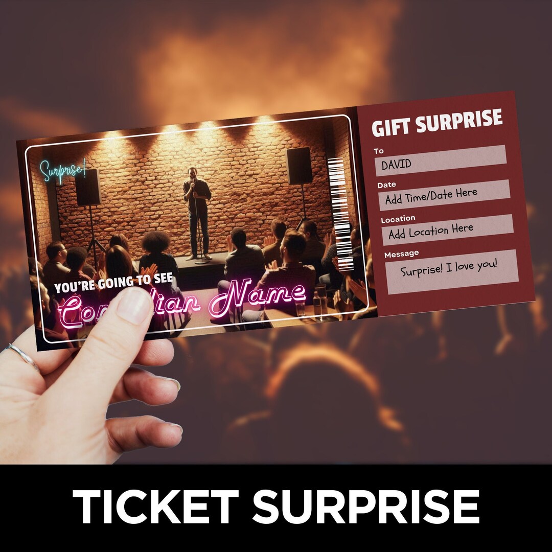 Comedy Show Ticket Template, Stand up Comedy, Event Ticket, Theater ...